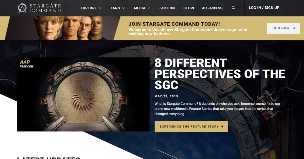 MGM Relaunches Stargate Command Website | Stargate Legacy