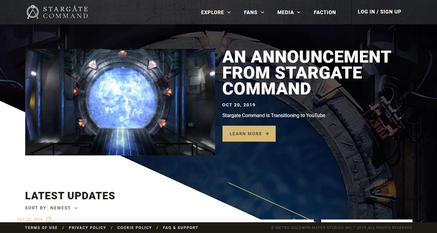 Last Day To Use Stargate Command Website | Stargate Legacy